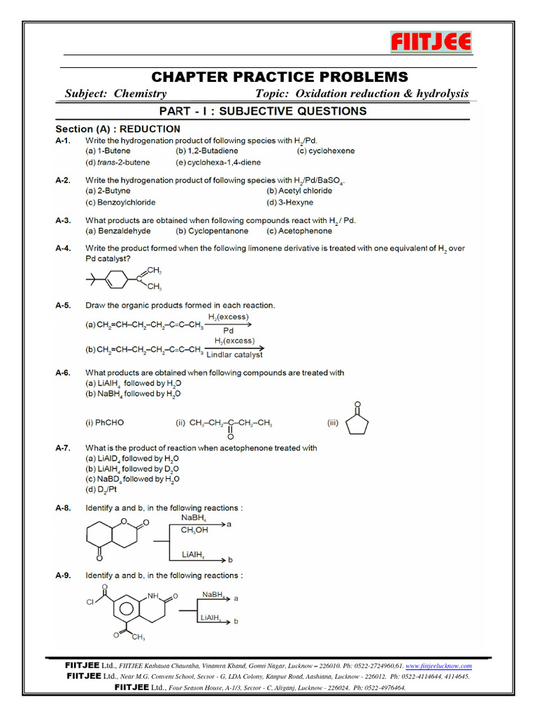 CPP - Oxidation Reduction & Hydrolysis | PDF | Chemistry