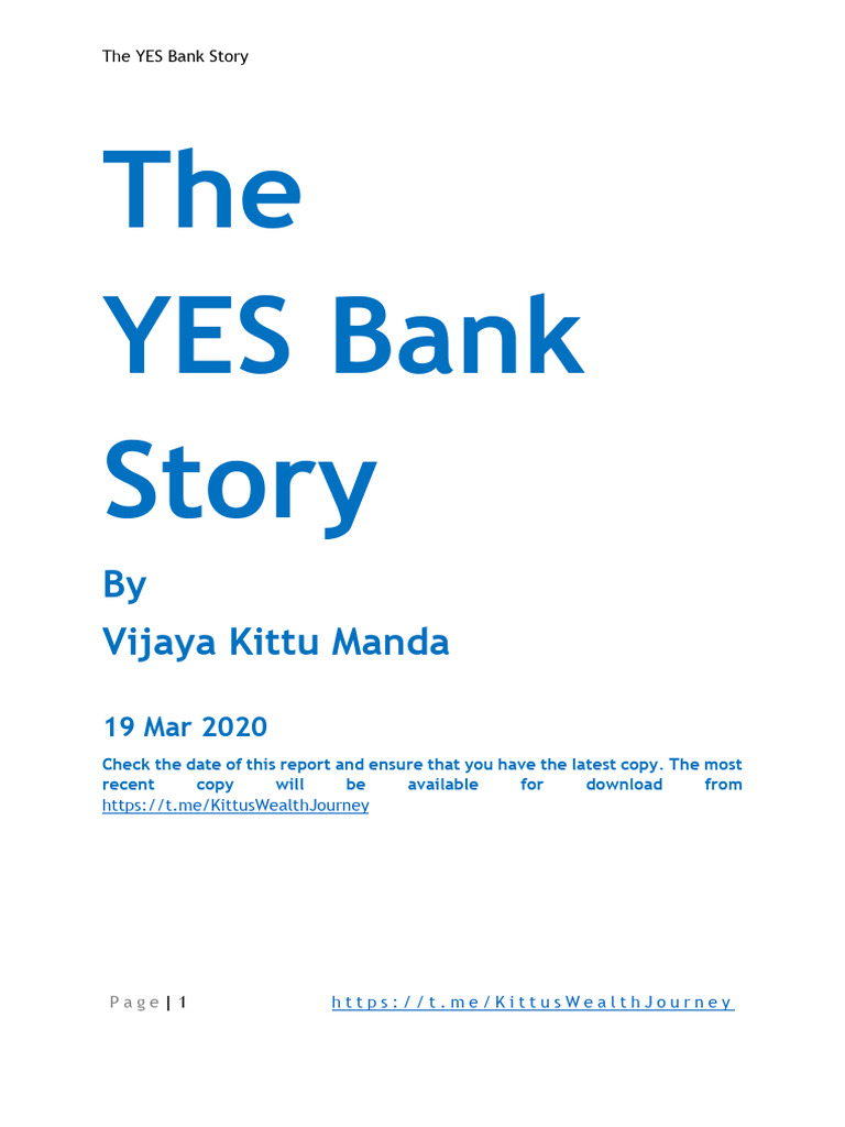 YES Bank: A Financial Chronicle | PDF | Stocks | Banks