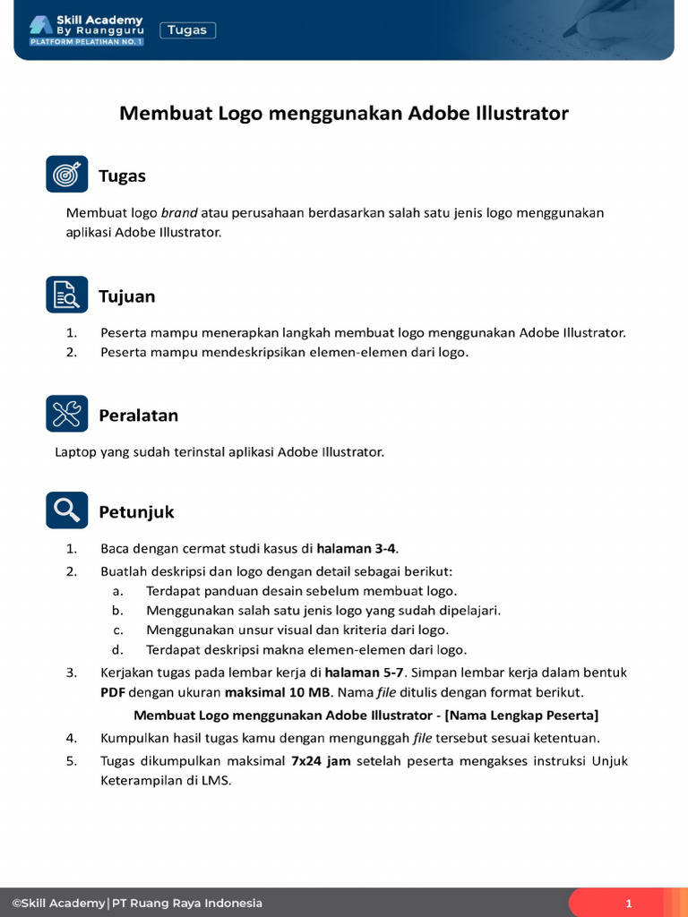 Membuat Logo Menggunakan Adobe Illustrator - (Irham Firmansah) | PDF