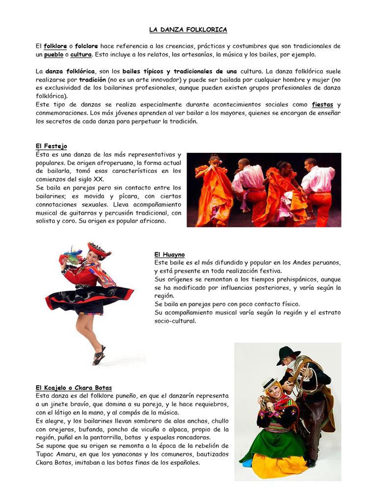 La Danza Folklorica | PDF | Folklore | Bailes