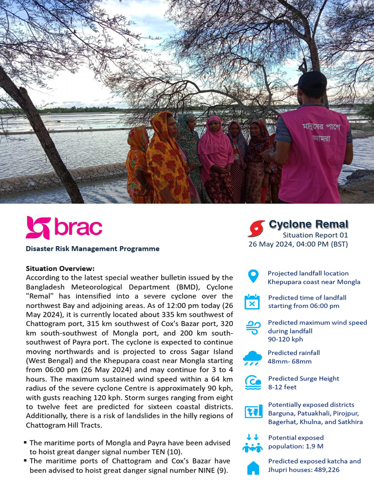 Cyclone Remal - Situation Report - 01 (26 May 2024) | PDF | Emergency ...