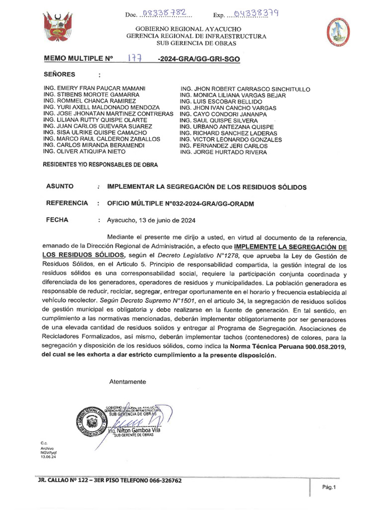 Memo Multiple N°177-2024 | PDF