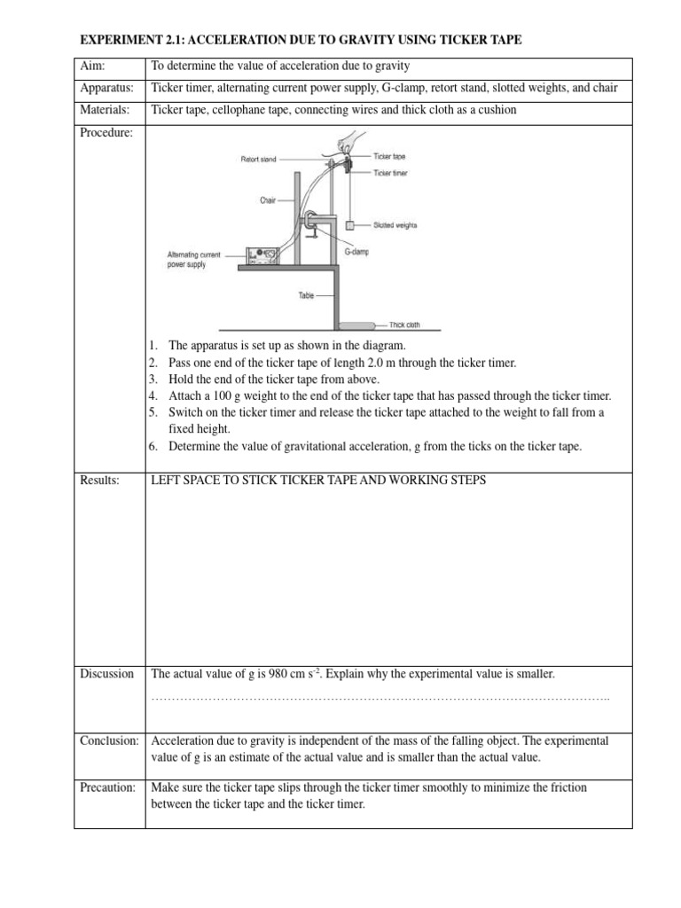 Exp 2.1-Free Fall | PDF | Gravity | Weight
