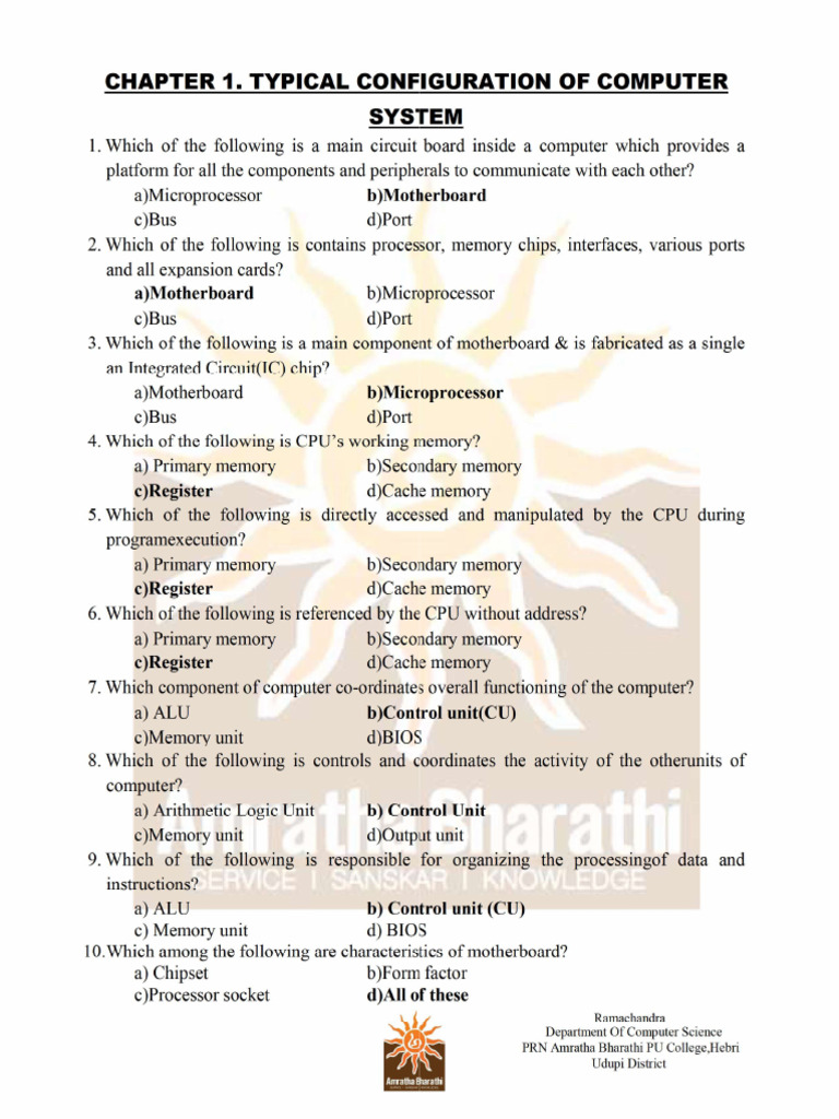 2nd PUC Chapetrwise MCQs-I | PDF