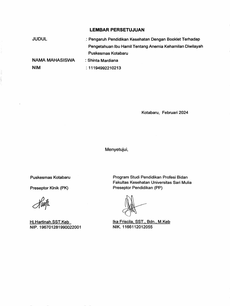 Lembar Persetujuan Dan Lembar Pengesahan | PDF