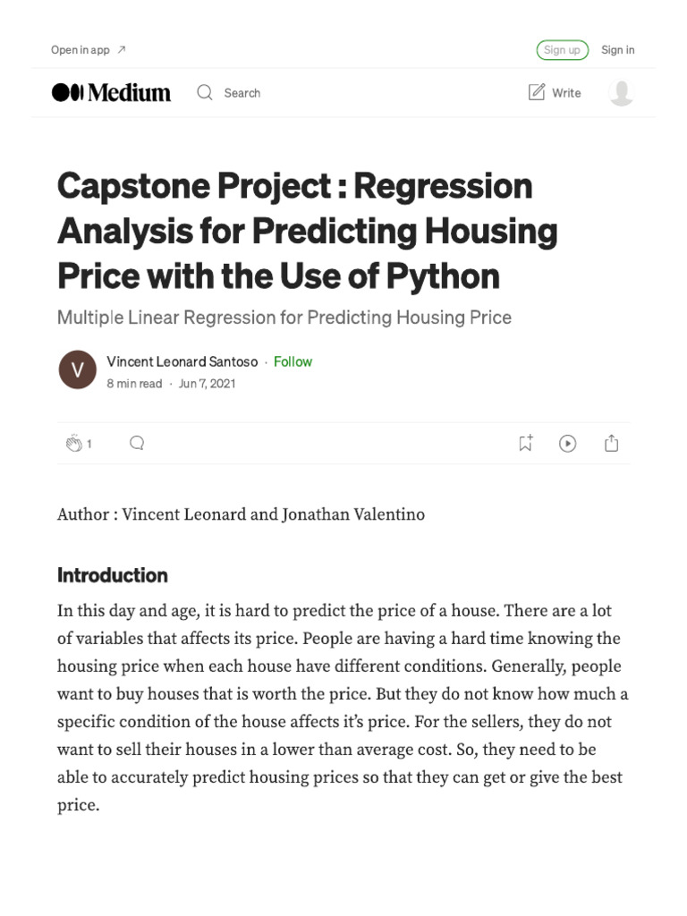 MBB Capstone Project - Regression Analysis .. | PDF