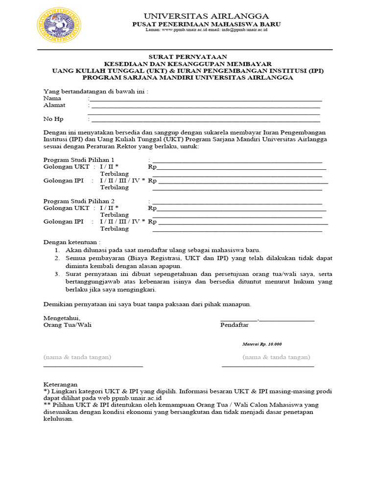 Form Ipi Mandiri Reguler | PDF