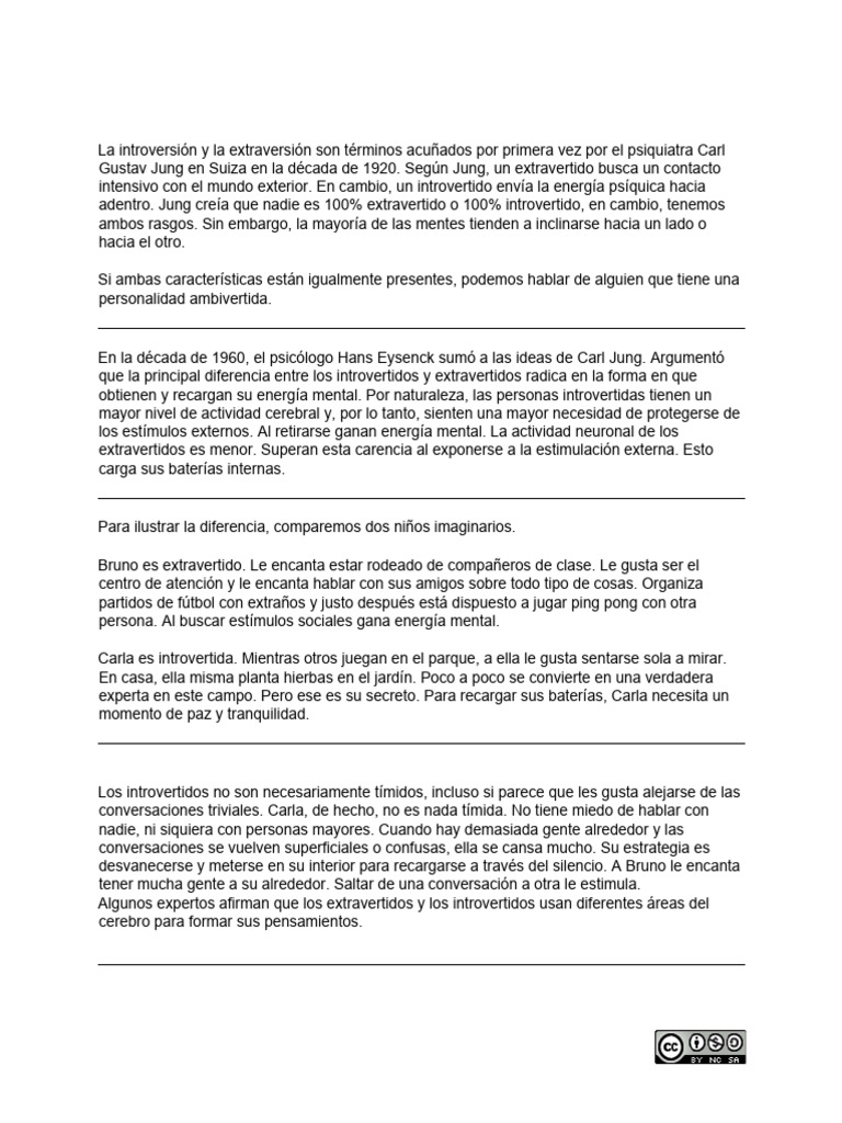 Introversión vs. Extraversion: Claves y Diferencias | PDF | Carl Jung | Conceptos psicologicos