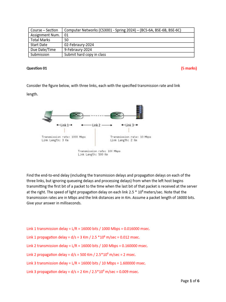 Assignment 1 Solution | PDF | Router (Computing) | Bit Rate