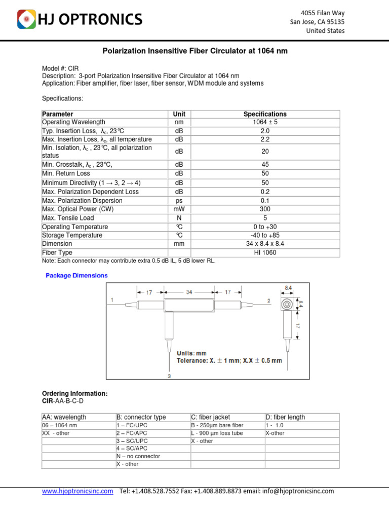 Cir 1064 | PDF | Optical Fiber | Fiber Optic Communication