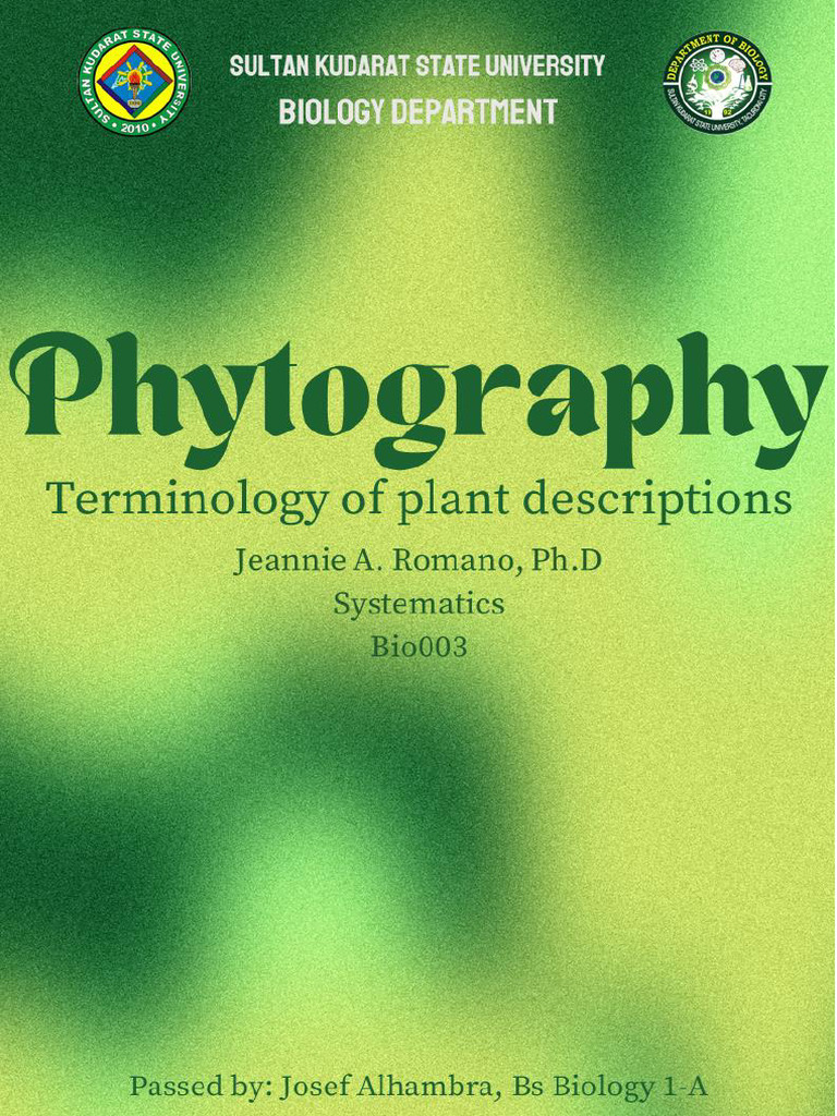 Phytography by Josef Alhambra | PDF | Leaf | Taxonomy (Biology)
