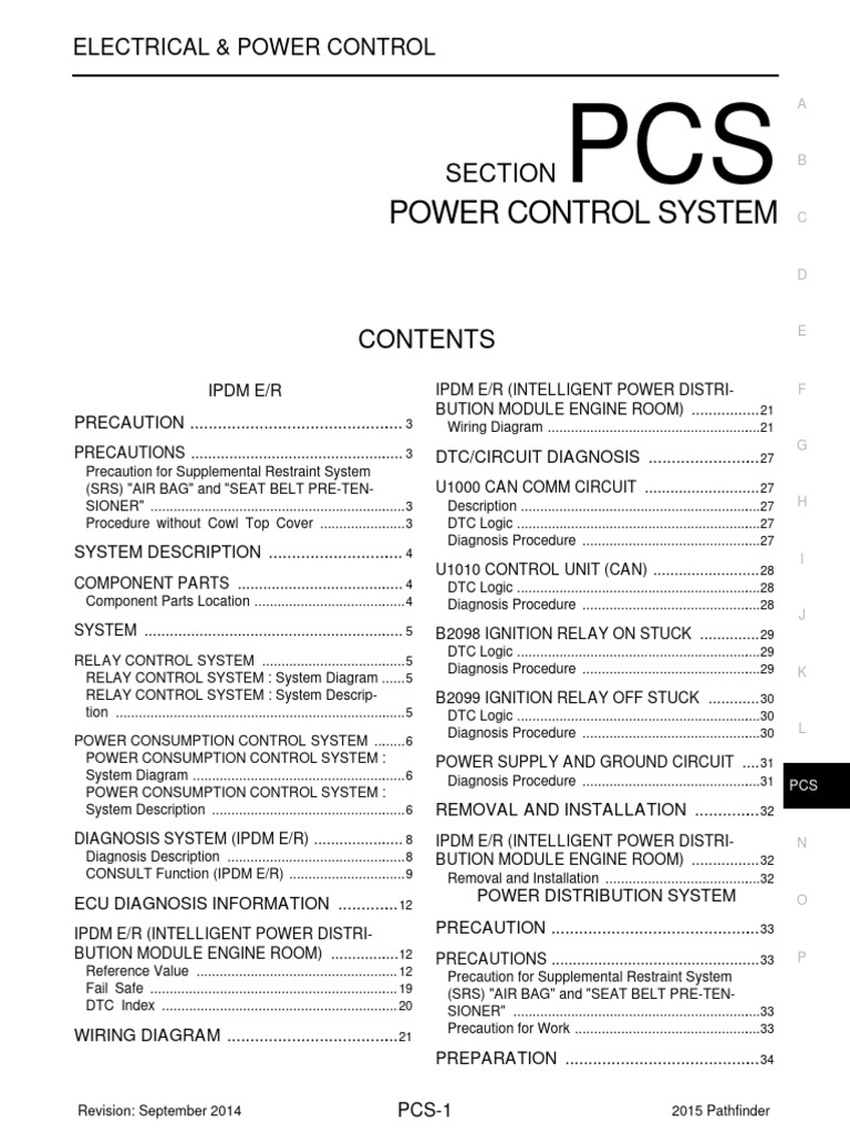 Power Control System: Section | PDF | Airbag | Vehicle Technology