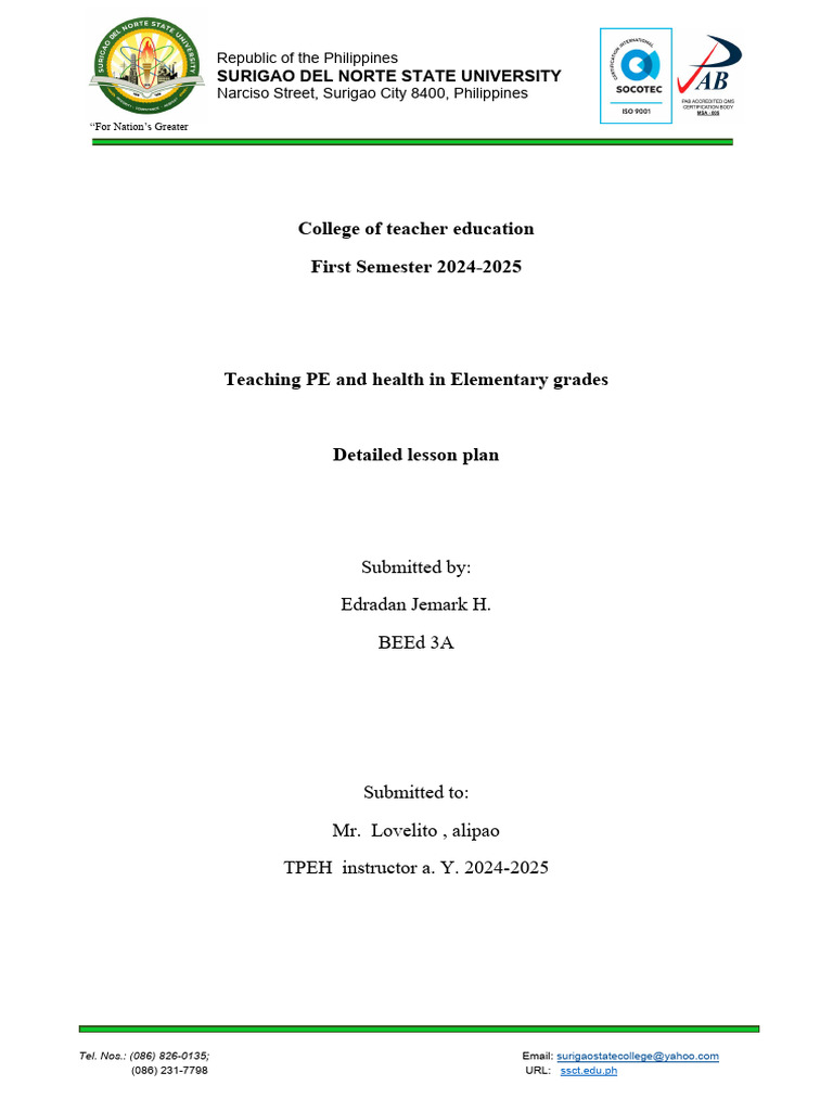 DETAILED LESSON PLAN - Edradan J. | PDF | Teachers | Lesson Plan