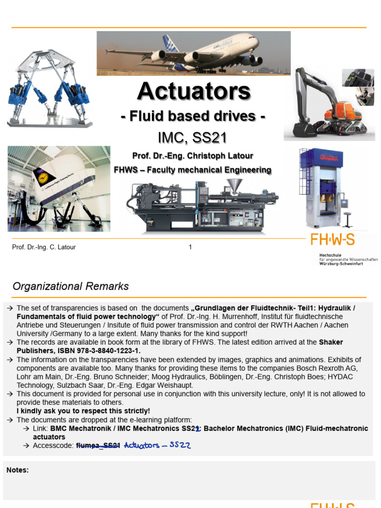 Actuators Fluid Complete Slides | PDF | Fluid Mechanics | Viscosity