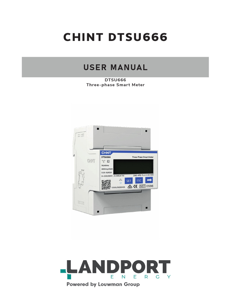 Gebruiksaanwijzing Chint DTSU666 3 Fase Energie Meter | PDF | Ac Power ...