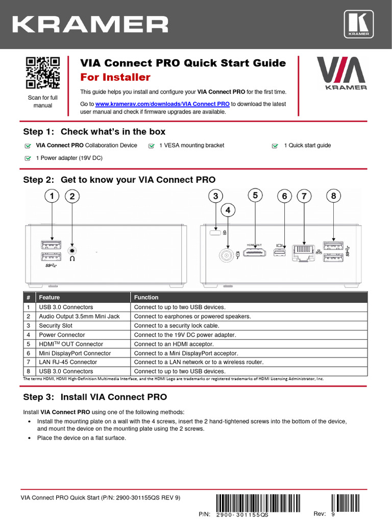 Kramer Via Connect Pro Qs 9 | PDF | Mobile App | Hdmi