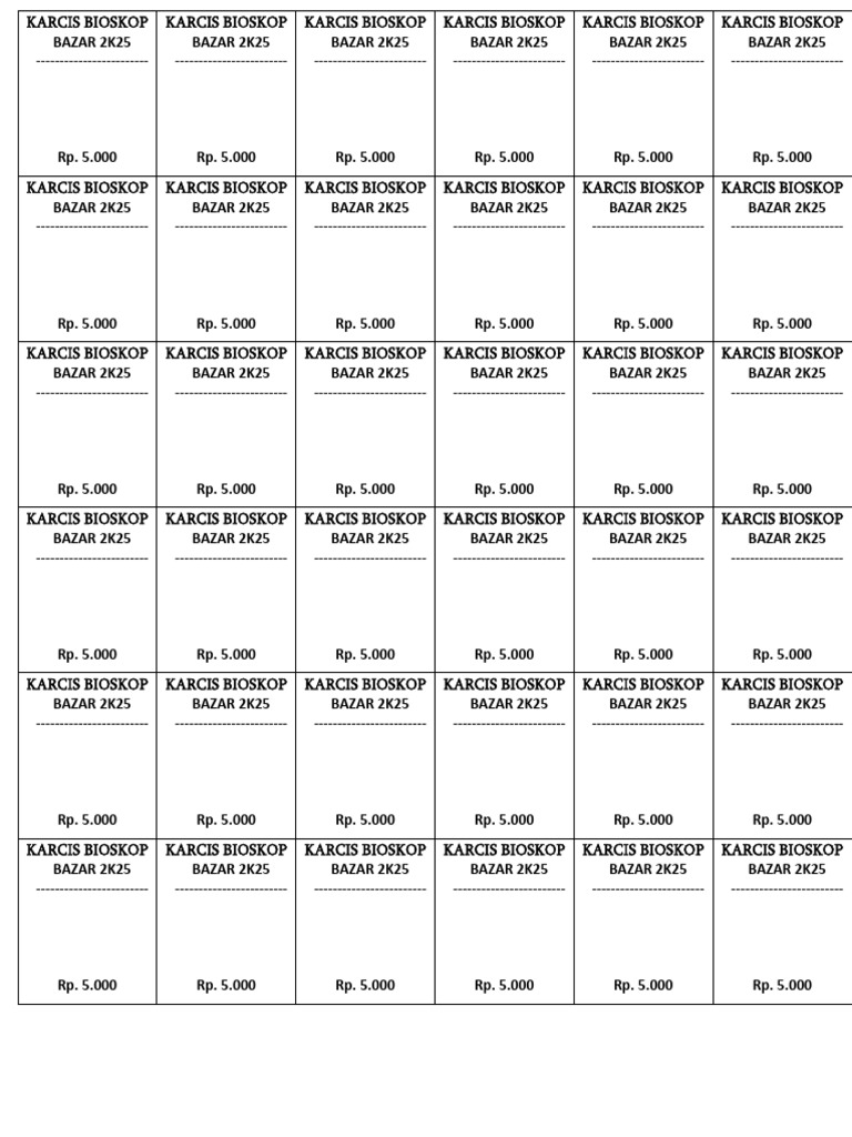 Karcis Bioskop | PDF