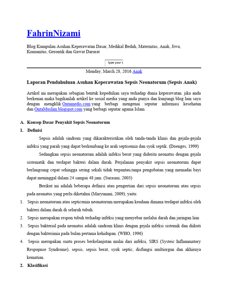 Kebutuhan WOC Sepsis | PDF