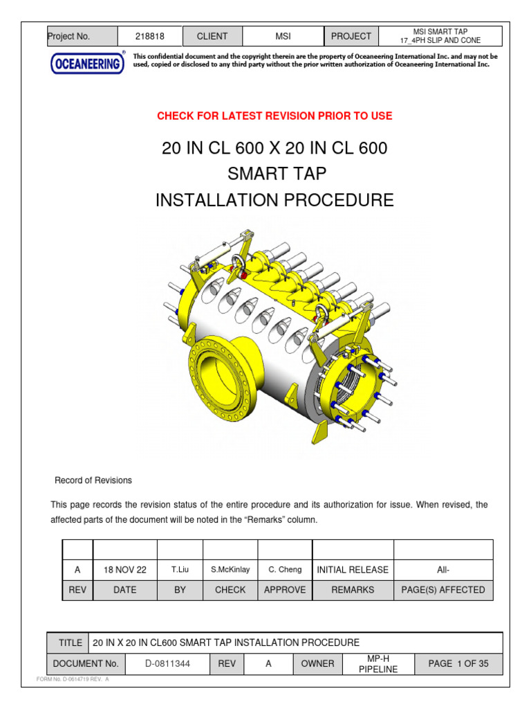 D-0811344 20 in Smart Tap Installation Procedure | PDF | Pipe (Fluid ...
