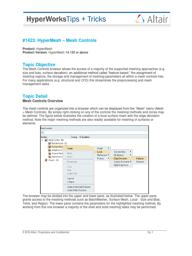 T T 1423 Altair HyperMesh Mesh Controls New Template | PDF | Computational Fluid Dynamics ...