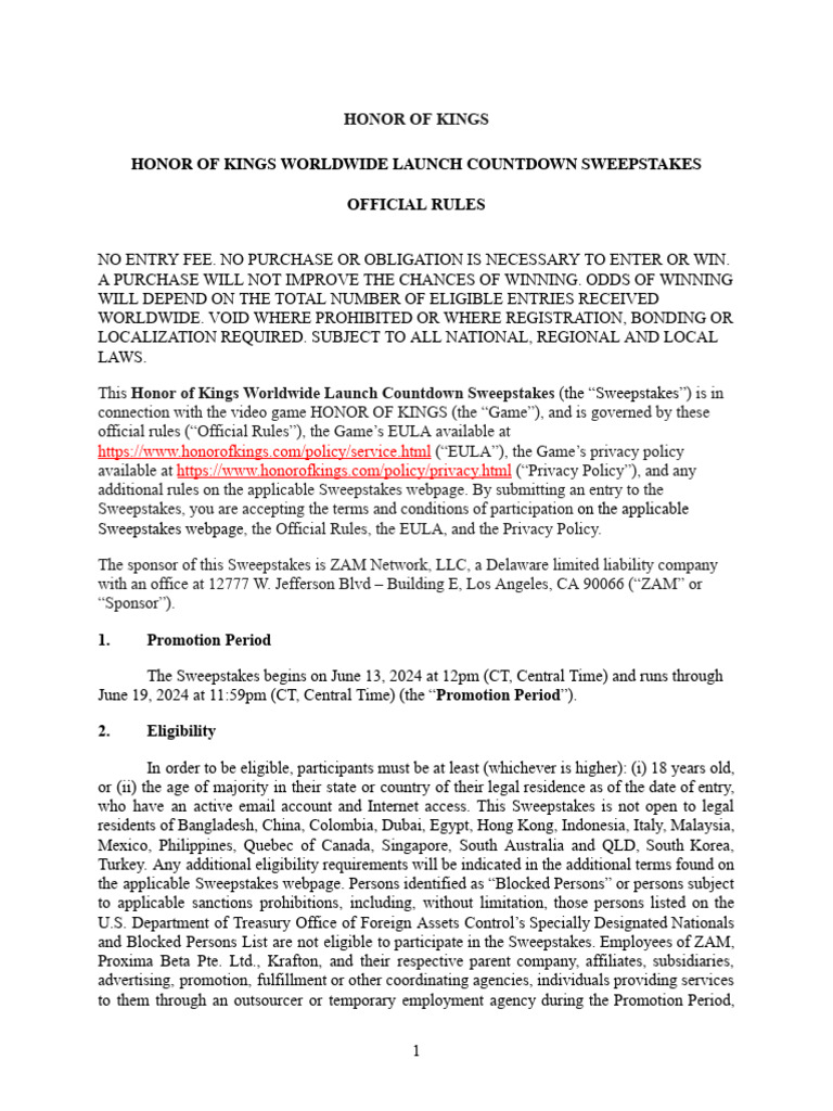 Worldwide Launch Countdown Discord Event Legal Rules | PDF ...