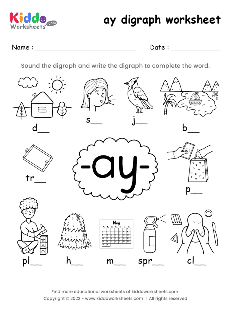 Ay Digraph Worksheet | PDF