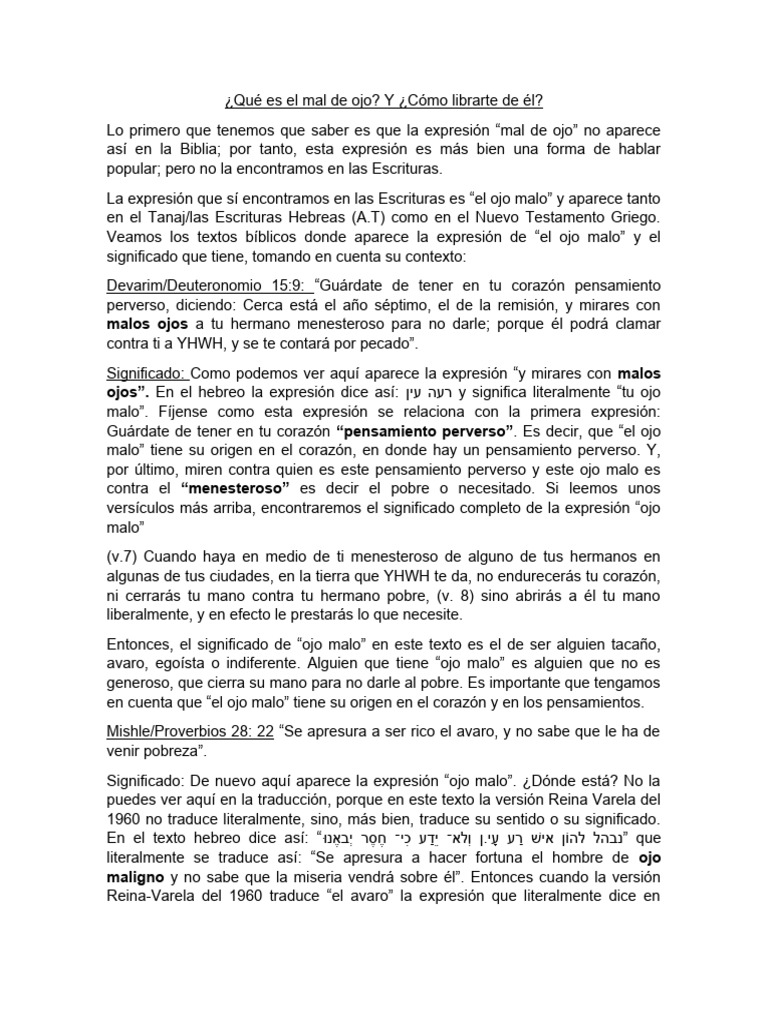 Qué Es El Mal de Ojo | PDF | Alma | Jesús