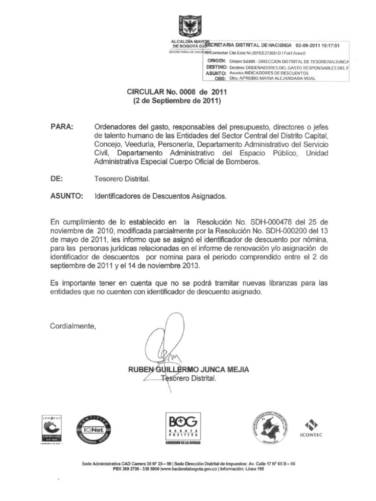 Circular 008 2011 | PDF