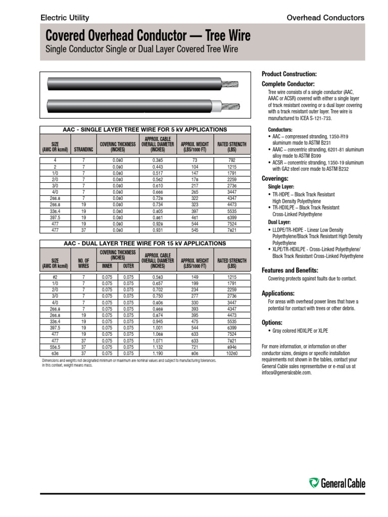 Covered Overhead Conductor - Tree Wire (Canada) | PDF | Electrical ...