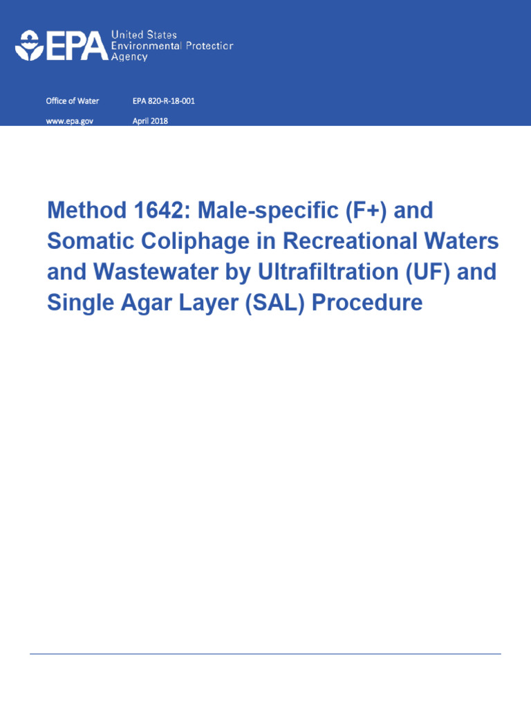 Method 1642: Coliphage Detection Guide | PDF | Agar | Effluent