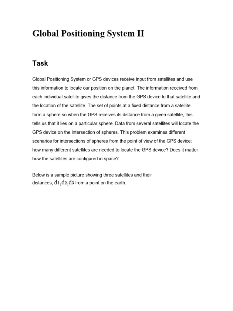 GPS Positioning: Satellite Geometry Explained | PDF | Sphere | Global ...