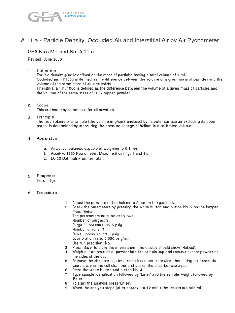 A 11 A - Particle Density, Occluded Air and Interstitial Air by Air ...