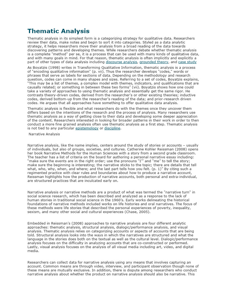 Thematic Analysis | PDF | Analysis | Qualitative Research
