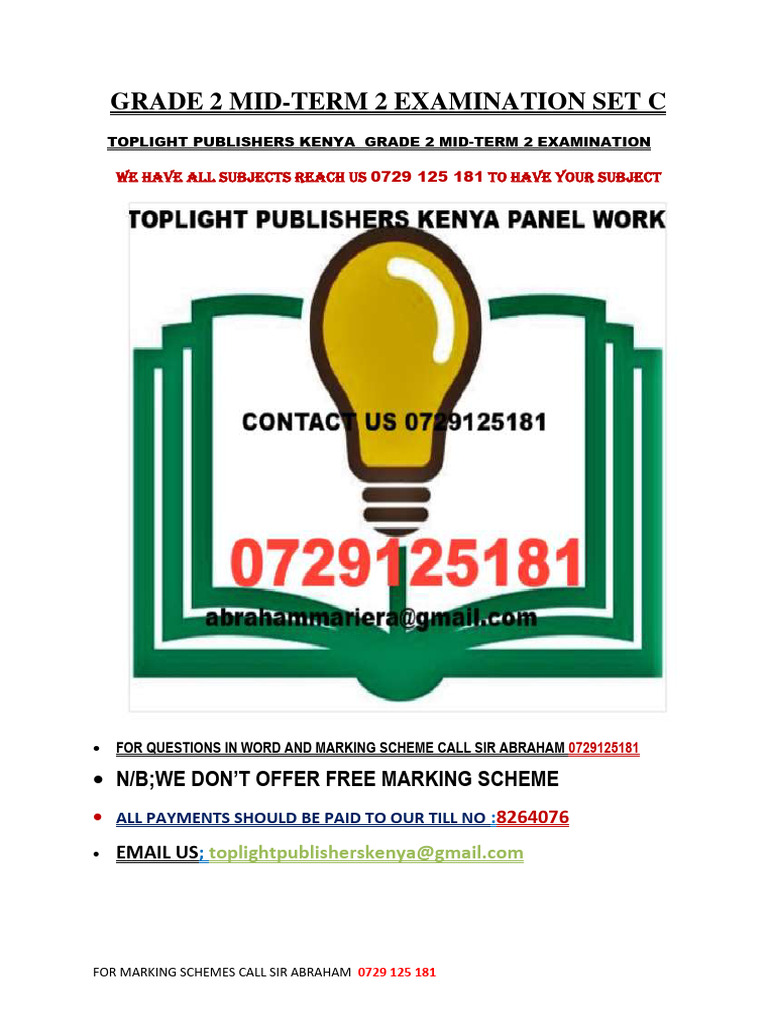 GRADE 2 MID-TERM 2 EXAMINATION SET C (3) | PDF