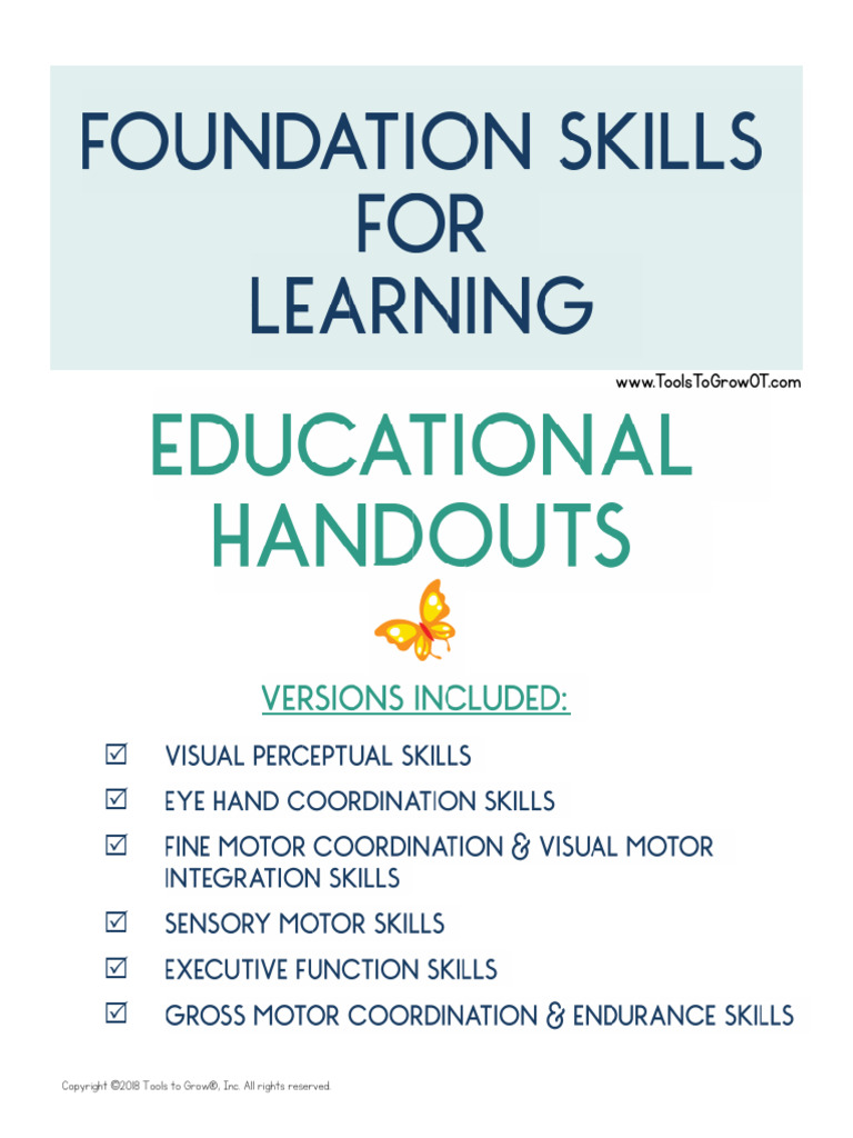 Y2f - Foundation Skills For Learning Education Handouts | PDF | Drawing ...