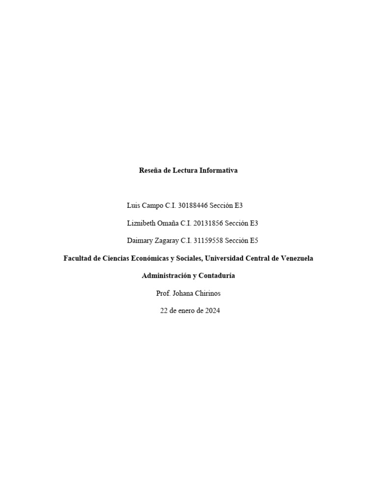 Tema 3. Lectura Informativa | Descargar gratis PDF | Racionalidad ...