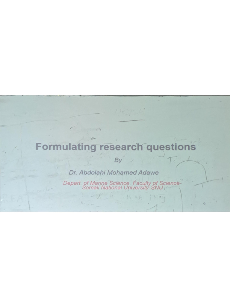 Formulating Research Questions Pdf