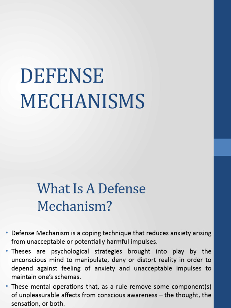 Defense Mechanisms Presentation | PDF | Defence Mechanisms ...