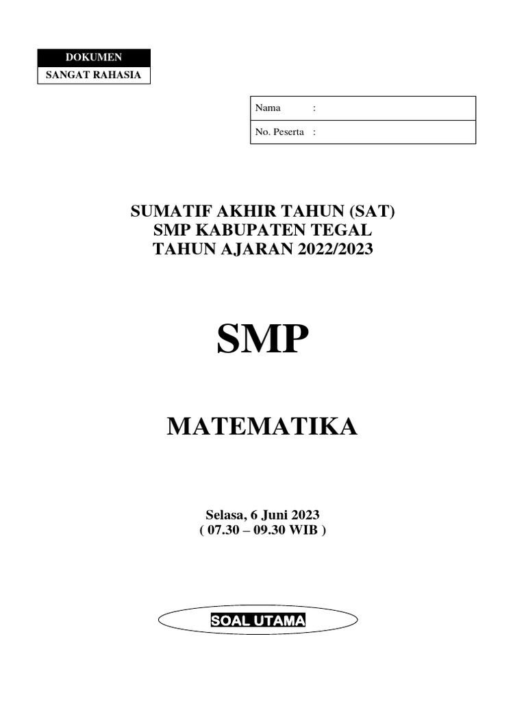 02 Mat 7 - Naskah Soal SAT-2022-2023-UTAMA | PDF