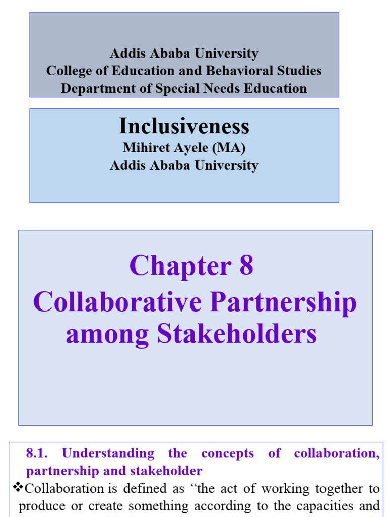 Chapter 8 FINAL Collaborative Partnership Among Stakeholders | PDF | Collaboration | Inclusion ...