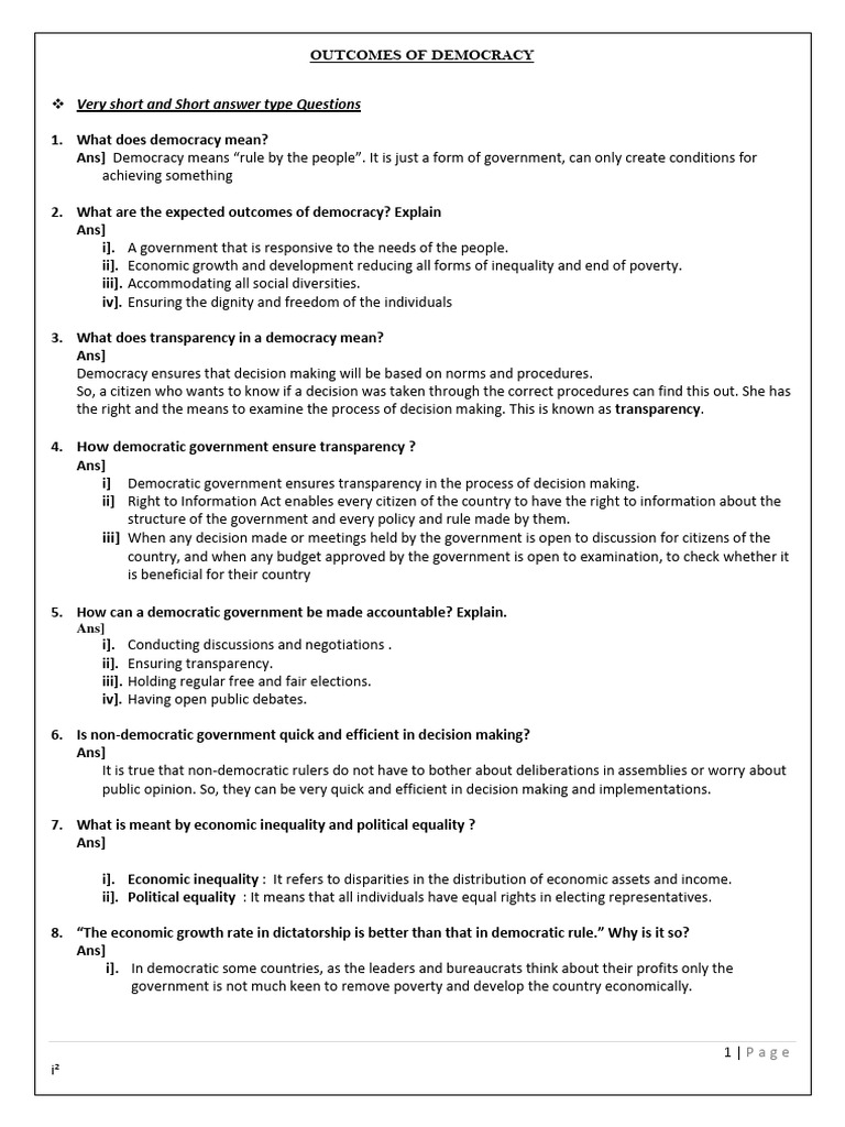 Outcomes of Democracy 5e | PDF | Democracy | Political Ideologies