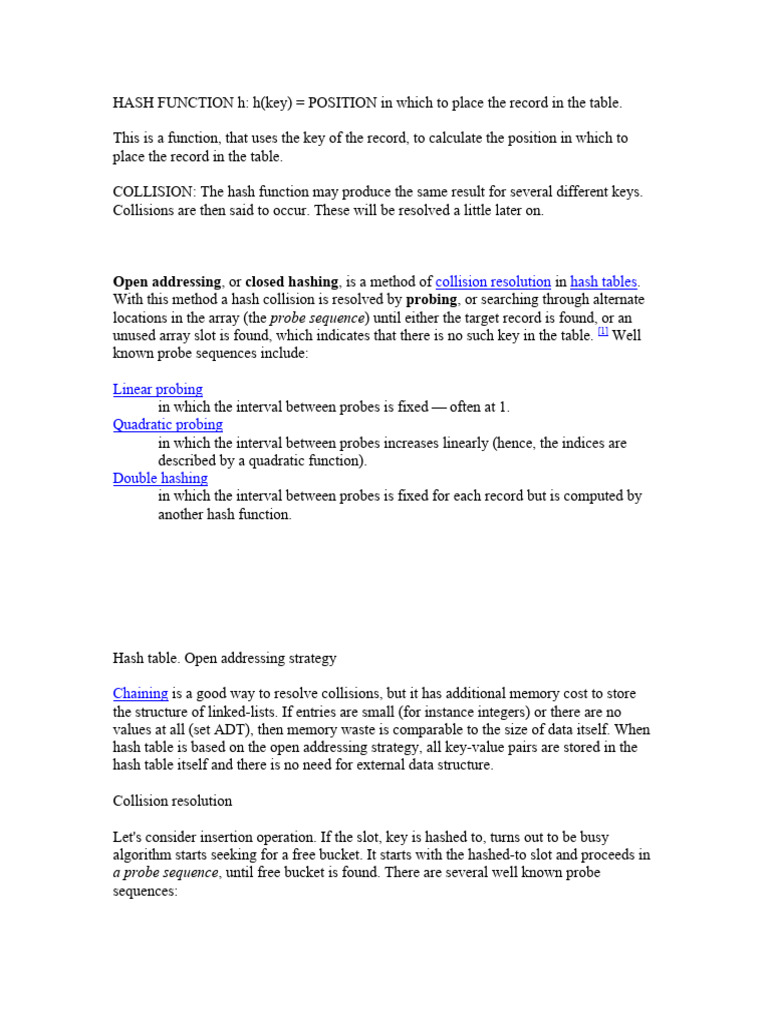 Open Addressing in Hash Tables | PDF | Algorithms And Data Structures ...