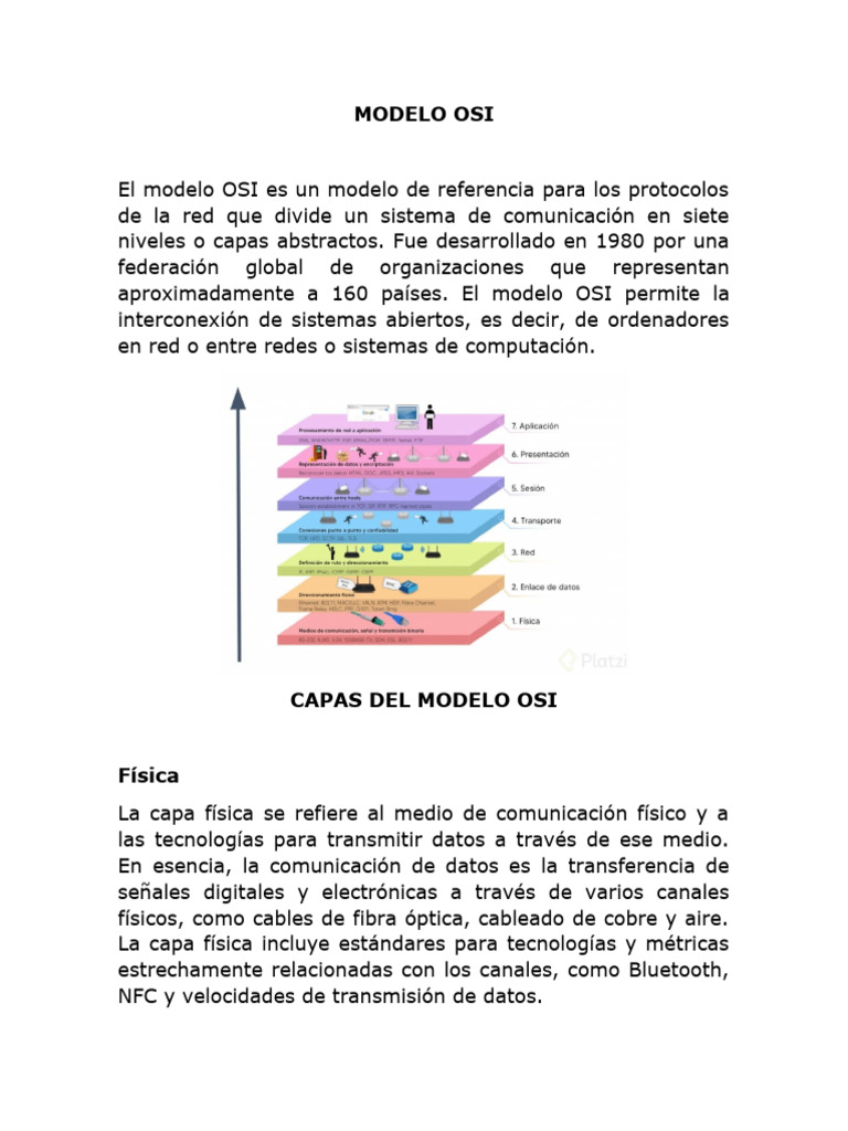 Modelo Osi | PDF | Red de computadoras | Modelo osi