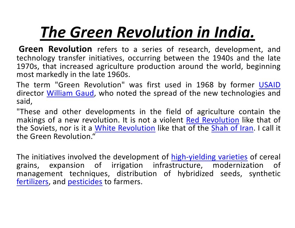 The Green Revolution in India | PDF