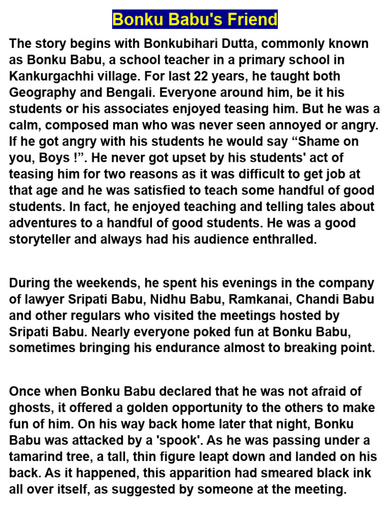 Bonku Babu Friend | PDF
