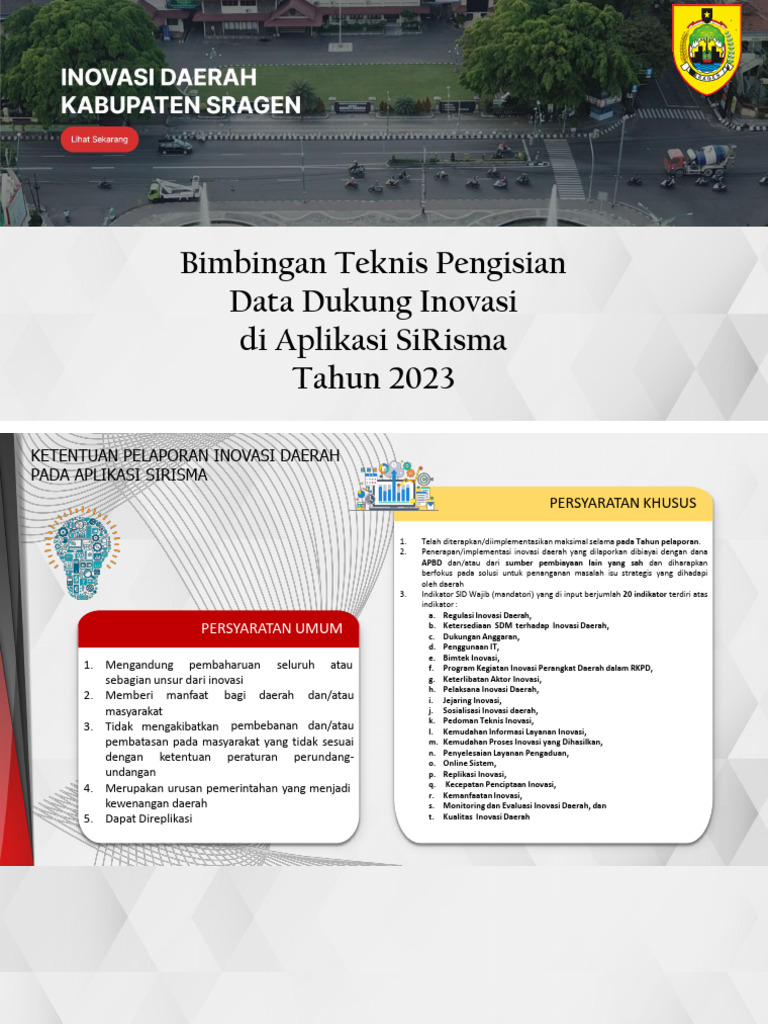 Bahan Bimtek Ttim Teknis INOVDA - SRG - 2023 - PPT | PDF | Seni | Teknologi & Rekayasa