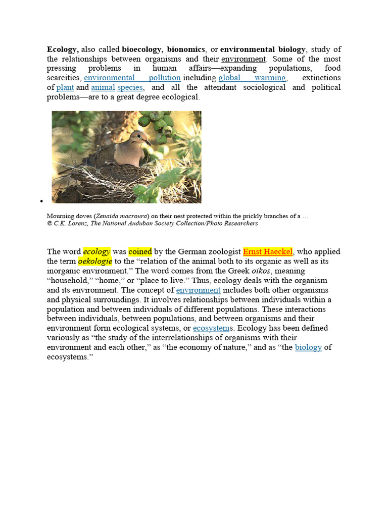 Ecology history | PDF | Ecology | Ecosystem