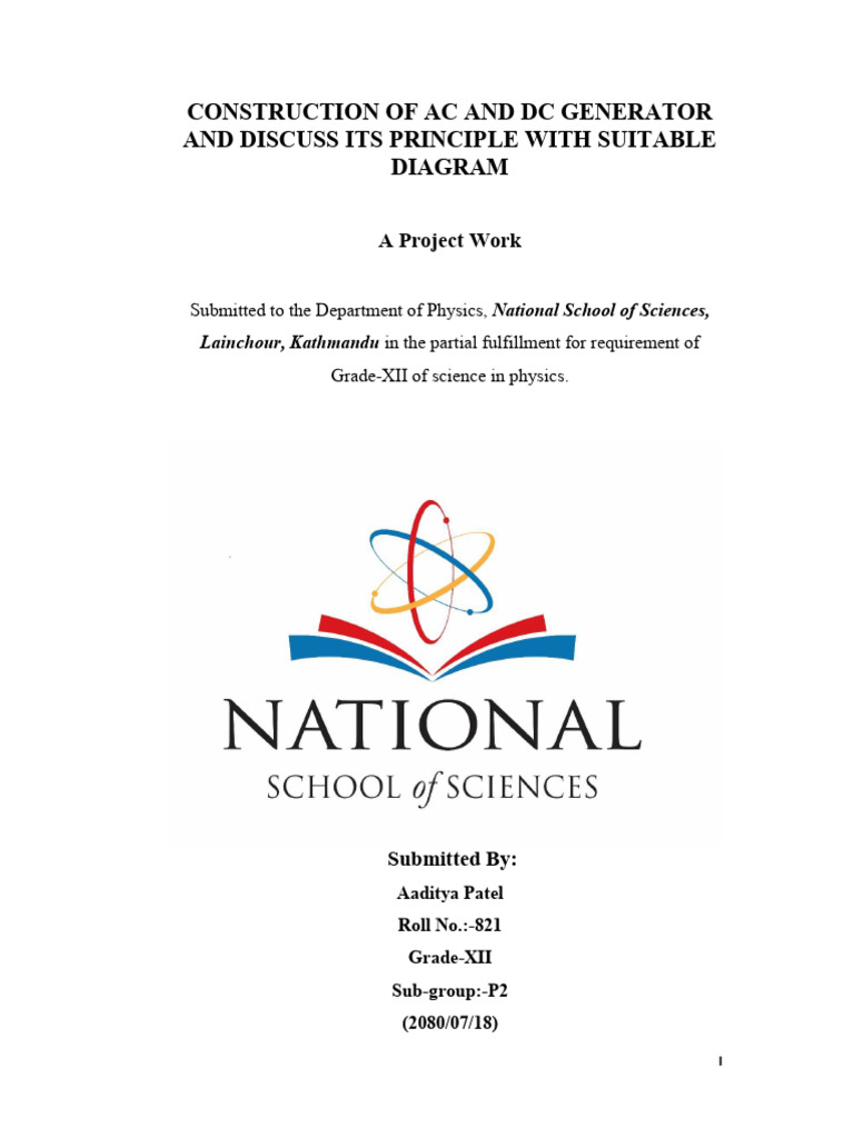 physics practical generator | Download Free PDF | Electric Generator ...