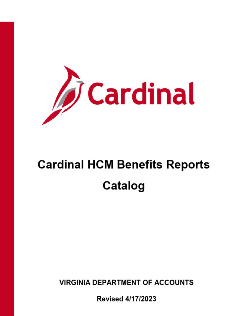 Cardinal HCM Benefits Reports Catalog | PDF | Consolidated Omnibus ...