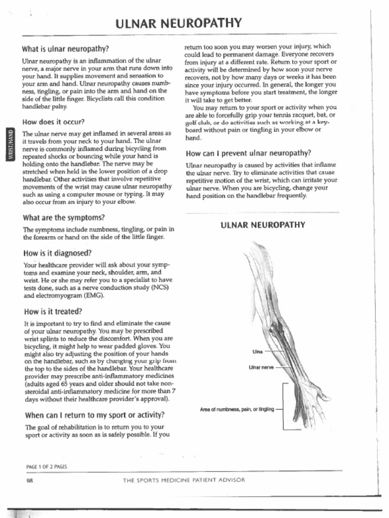 Ulnar Neuropathy Exercises | PDF